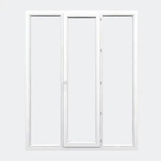 Puerta Balconera PVC 1 hoja apertura batiente + 2 fijas a medida